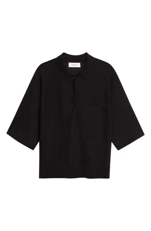 LISA YANG Norie Cashmere Polo Sweater - Black