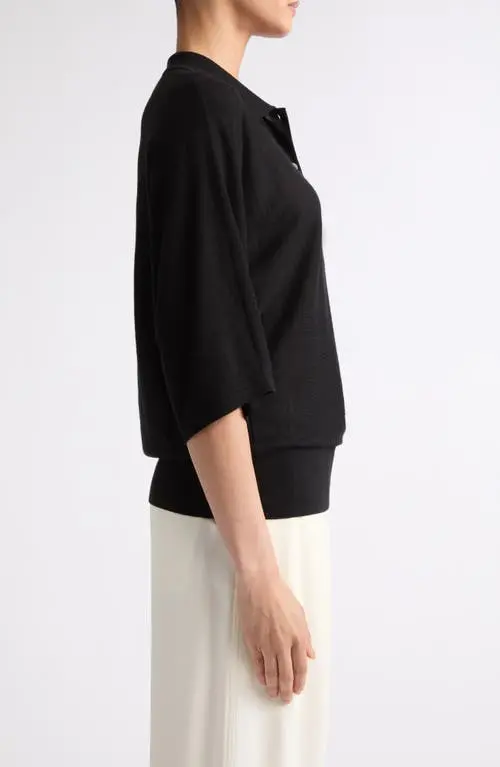 LISA YANG Norie Cashmere Polo Sweater - Black