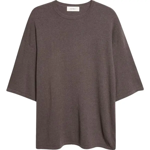 LISA YANG Agnette Oversize Cotton & Cashmere Sweater - Deep Walnut