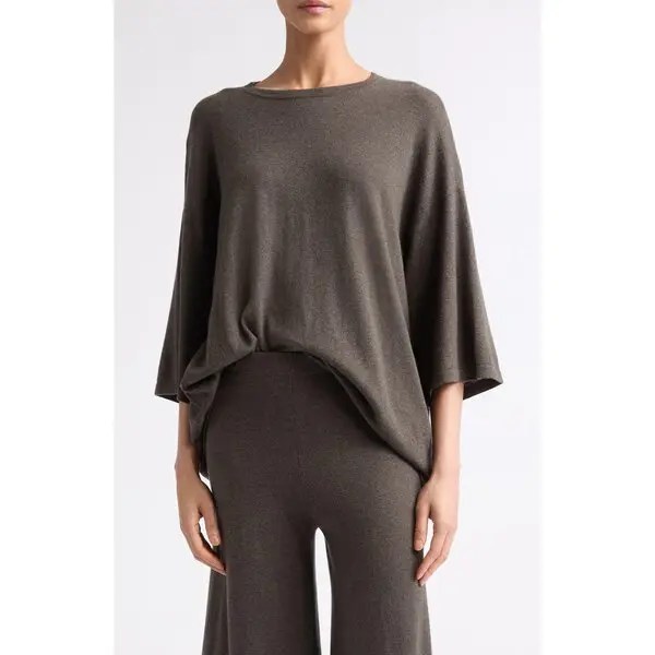 LISA YANG Agnette Oversize Cotton & Cashmere Sweater - Deep Walnut