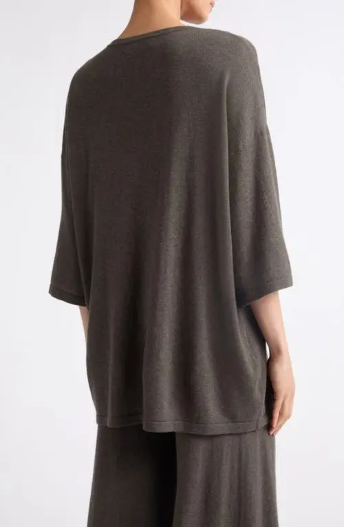 LISA YANG Agnette Oversize Cotton & Cashmere Sweater - Deep Walnut