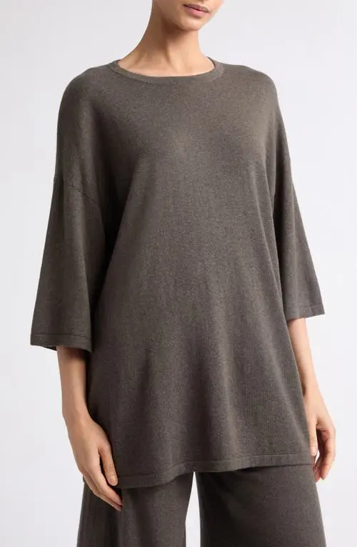 LISA YANG Agnette Oversize Cotton & Cashmere Sweater - Deep Walnut
