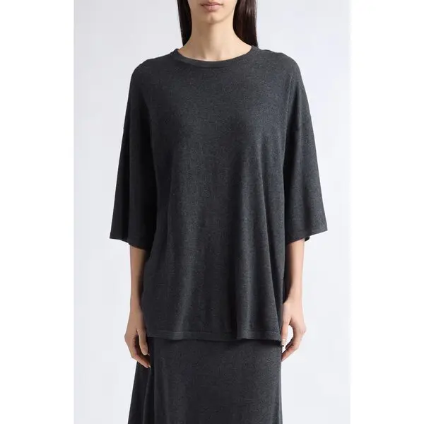 LISA YANG Agnette Oversize Cotton & Cashmere Sweater - Eclipse