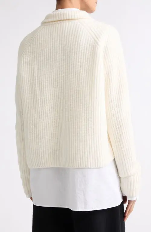 LISA YANG Sadie Cashmere Shaker Stitch Zip Cardigan