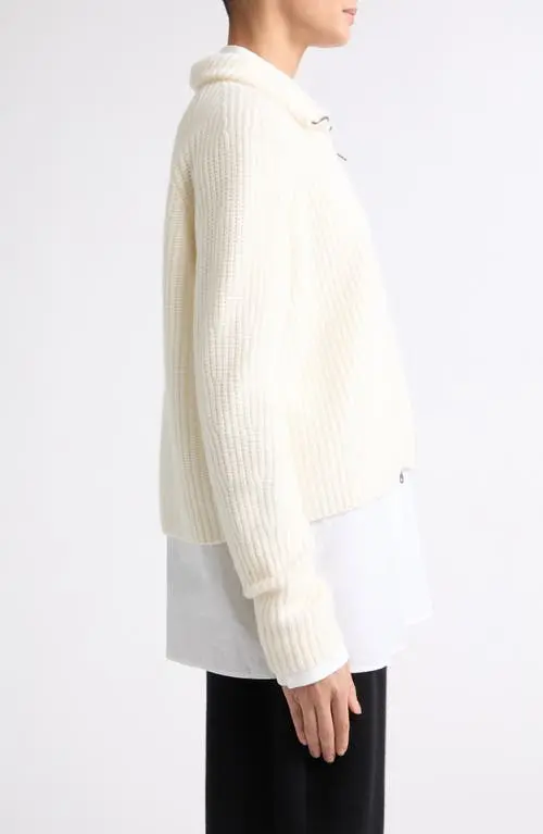 LISA YANG Sadie Cashmere Shaker Stitch Zip Cardigan