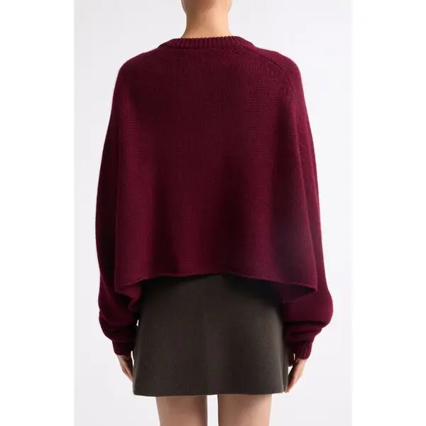 LISA YANG Oversize Raglan Sleeve Cashmere Sweater - Deep Plum