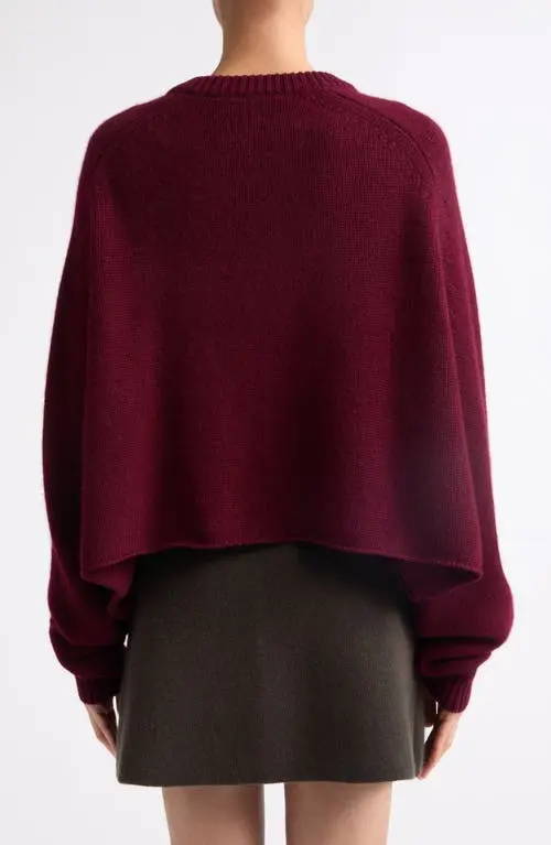 LISA YANG Oversize Raglan Sleeve Cashmere Sweater - Deep Plum