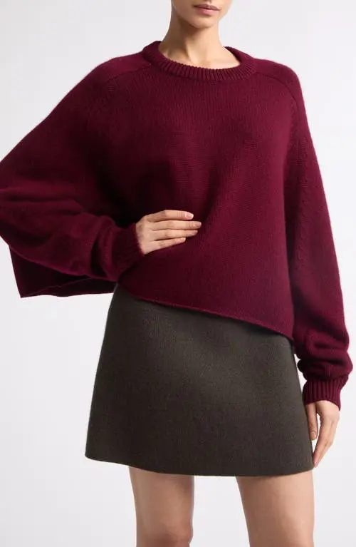 LISA YANG Oversize Raglan Sleeve Cashmere Sweater - Deep Plum