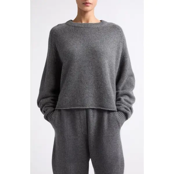 LISA YANG Oversize Raglan Sleeve Cashmere Sweater - Graphite