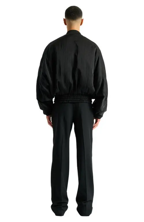 Balmain Bomber Jacket In Textured Nylon