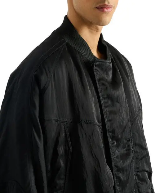 Balmain Bomber Jacket In Textured Nylon