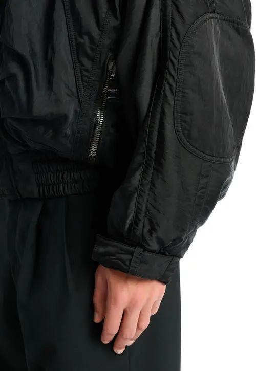 Balmain Bomber Jacket In Textured Nylon