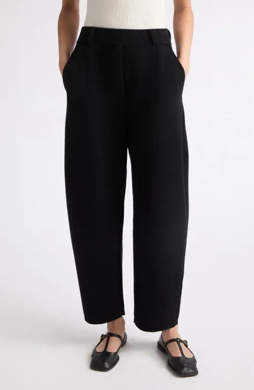 LISA YANG Cashmere Barrel Leg Sweater Pants - Black