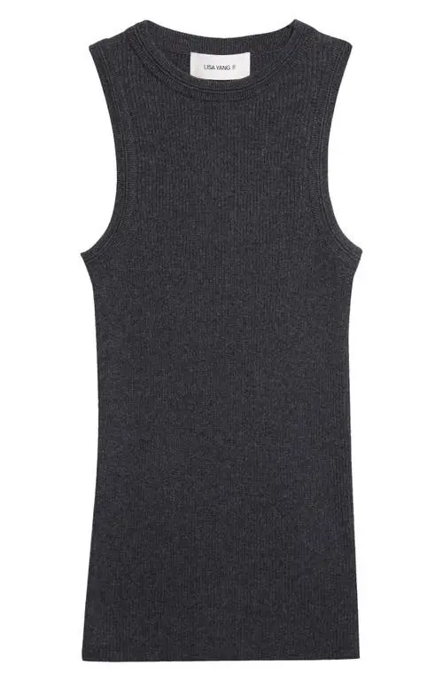 LISA YANG Amya Ribbed Cotton & Cashmere Sleeveless Sweater - Eclipse