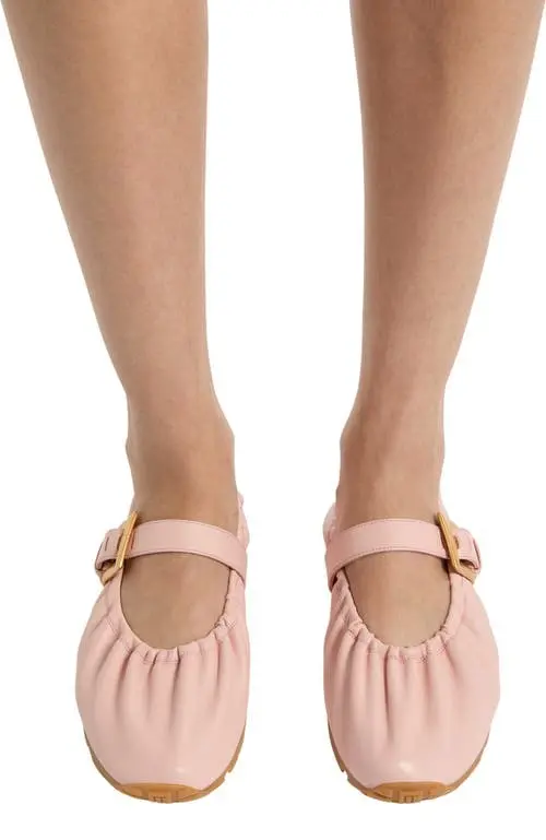 Balmain Anthem Smooth Leather Ballet Flats