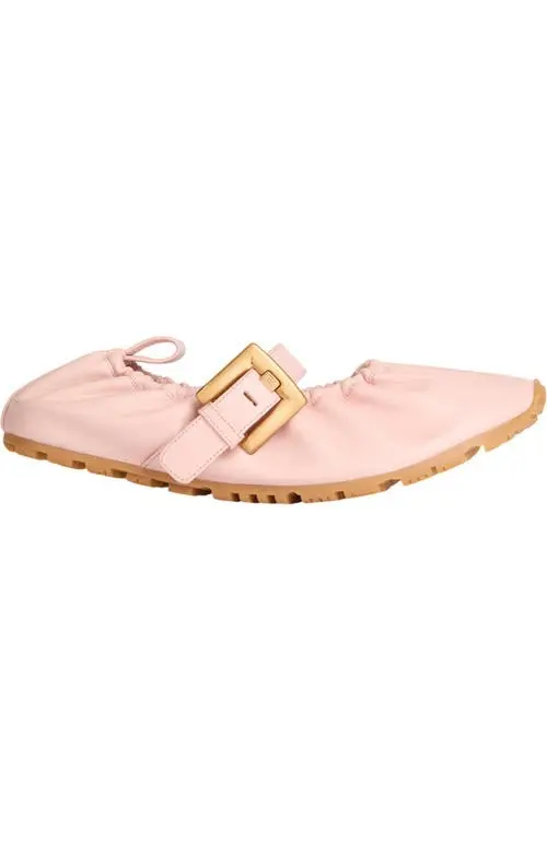 Balmain Anthem Smooth Leather Ballet Flats