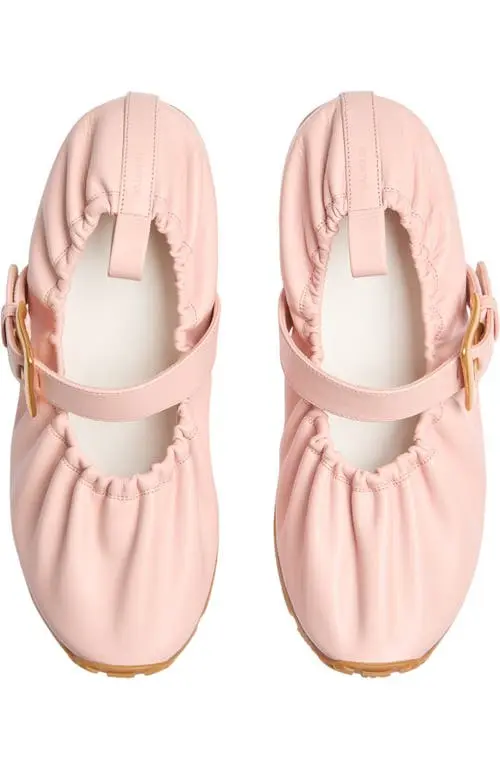 Balmain Anthem Smooth Leather Ballet Flats