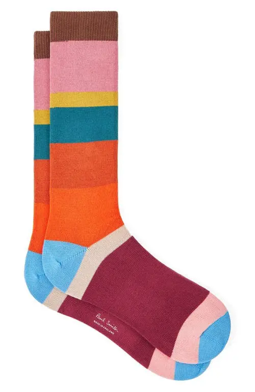 Paul Smith Colorblock Cotton Blend Dress Socks - 92_multi Coloured