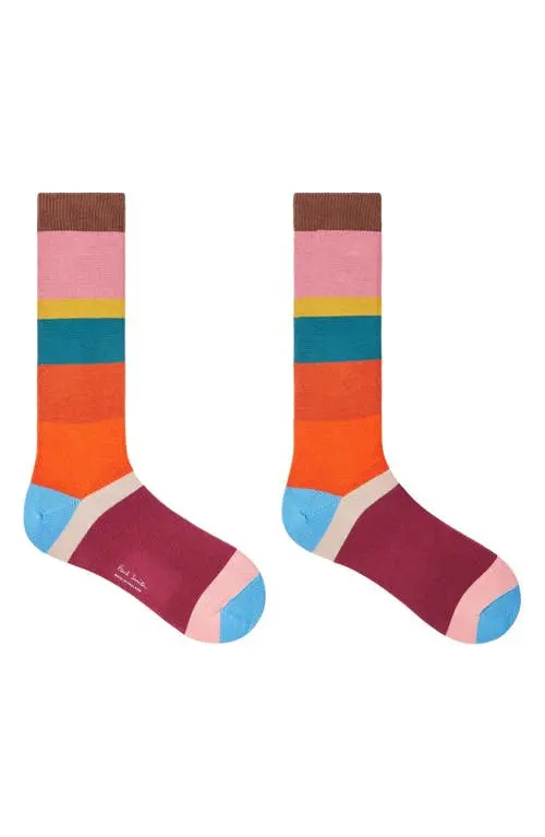 Paul Smith Colorblock Cotton Blend Dress Socks
