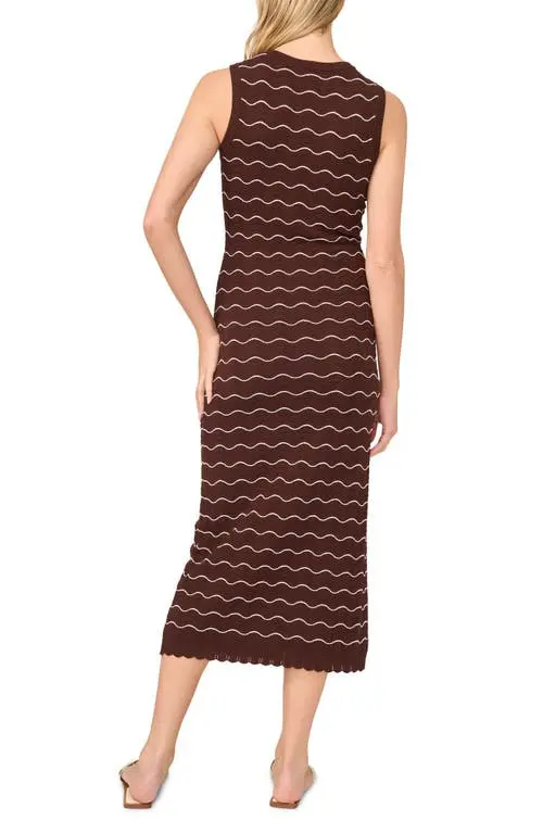 Ted Baker London Sleeveless Scalloped Midi Sweater Dress