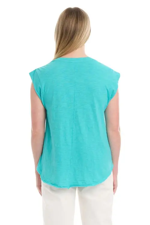 Wilt Ruched Shoulder Tee - Baltic