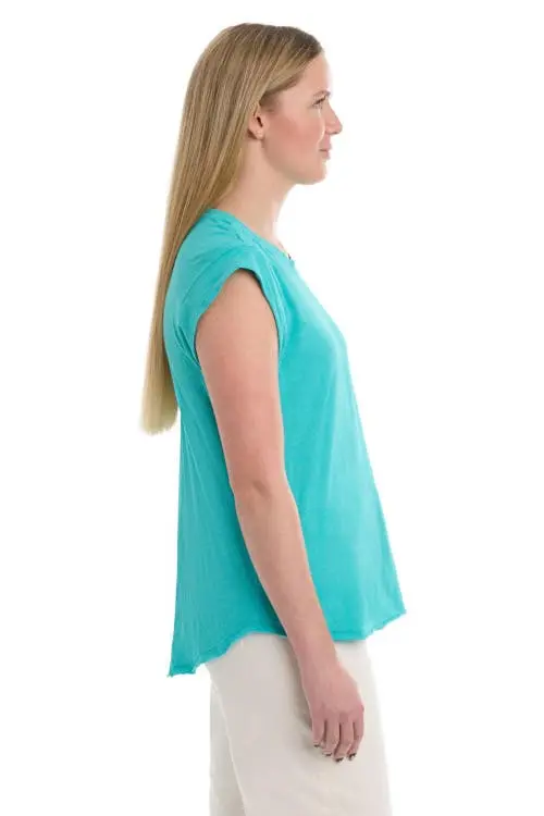 Wilt Ruched Shoulder Tee - Baltic