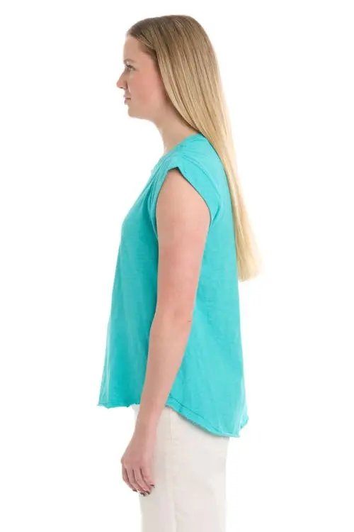 Wilt Ruched Shoulder Tee - Baltic