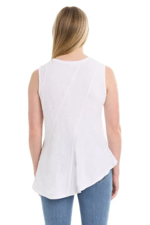 Wilt Asymmetric Seam Shell Top - White
