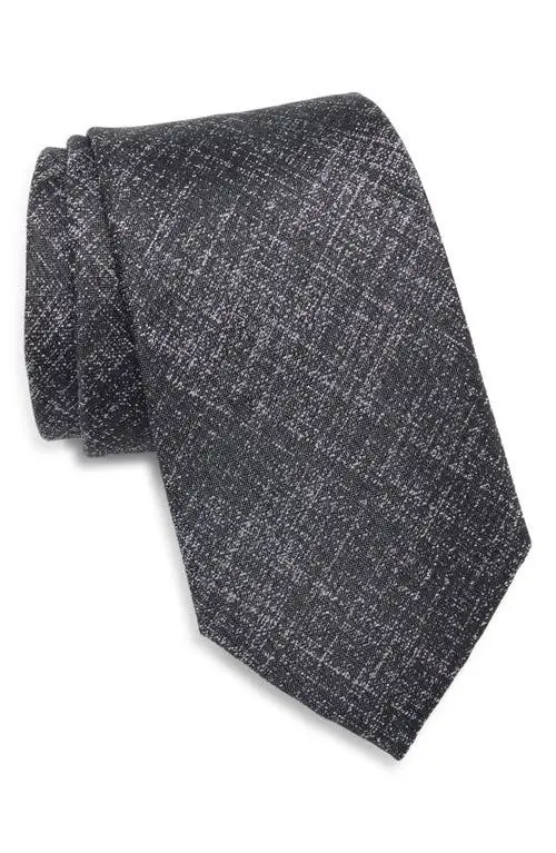 Nordstrom Textured Silk Neck Tie - Black