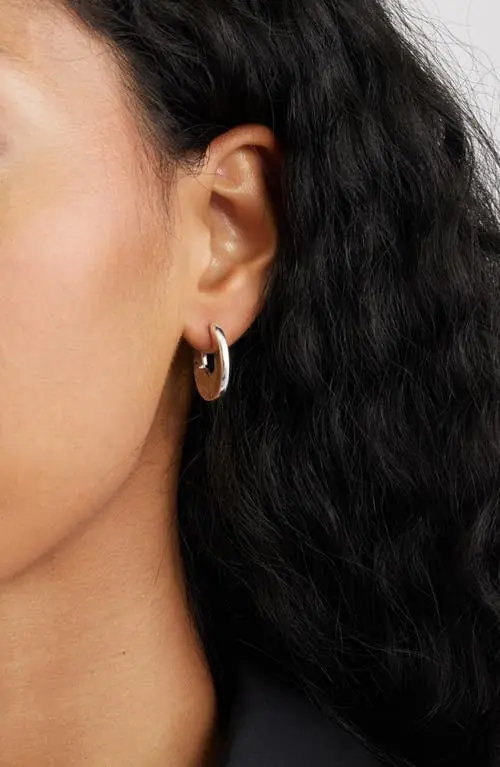 OPEN EDIT Polished Huggie Hoop Earrings Set - Silver