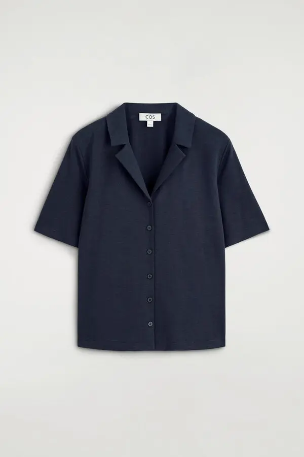 Cos Modal-blend Jersey Shirt - Navy