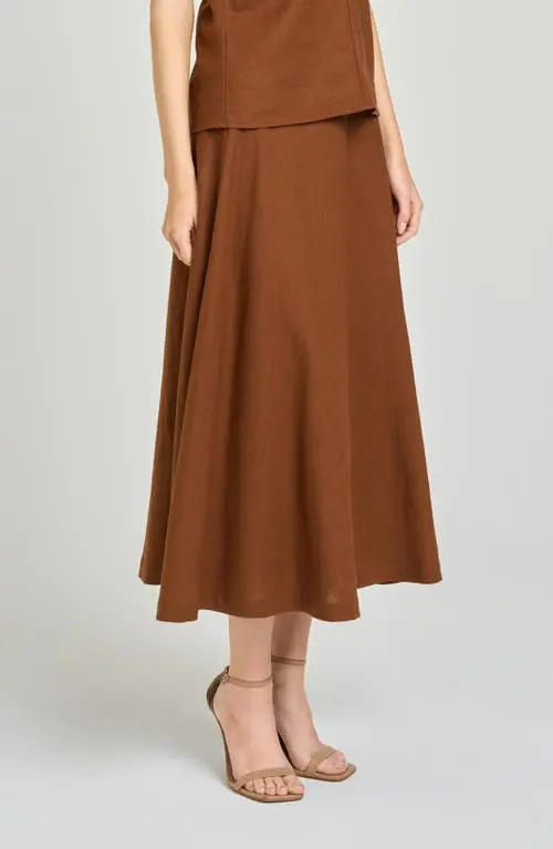 WAYF Capri Midi Skirt - Chocolate