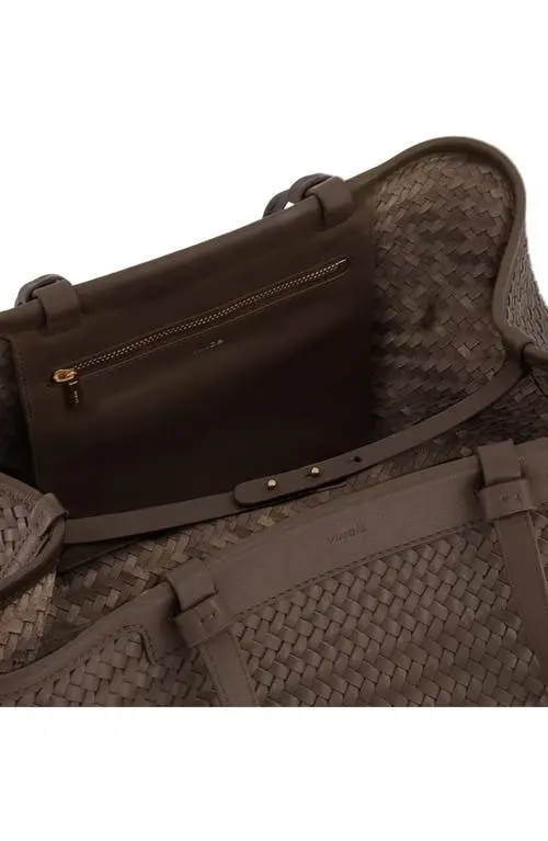 Vince Marin East/west Woven Leather Tote