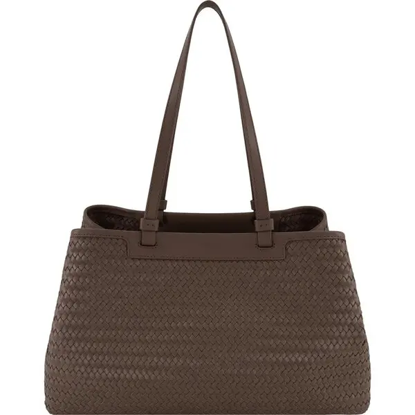 Vince Marin East/west Woven Leather Tote - Date