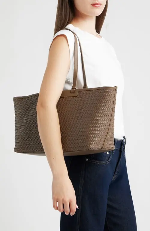 Vince Marin East/west Woven Leather Tote