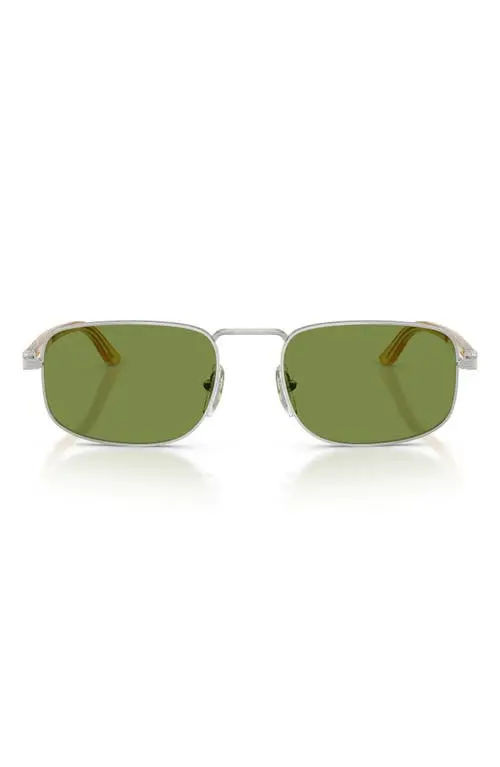Persol 56mm Pillow Sunglasses - Silver/green