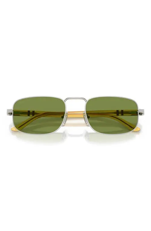 Persol 56mm Pillow Sunglasses - Silver/green