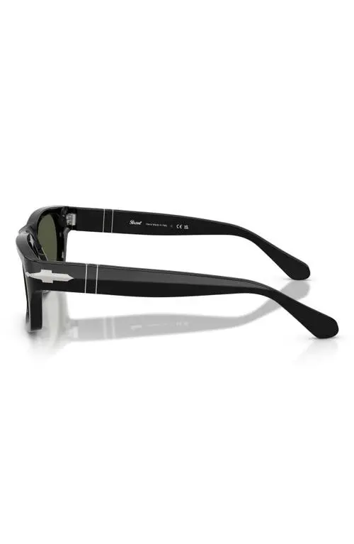 Persol Rectangular Acetate Sunglasses - Black/green