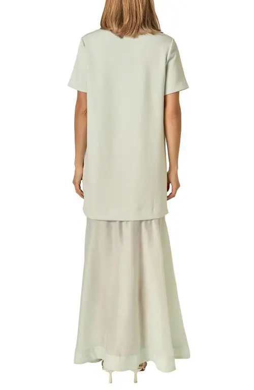 English Factory See Through Mixed Media Maxi Dress