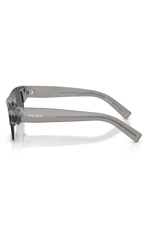 Prada 55mm Rectangular Sunglasses - Transparent/blue/silver