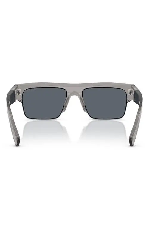Prada 55mm Rectangular Sunglasses - Transparent/blue/silver
