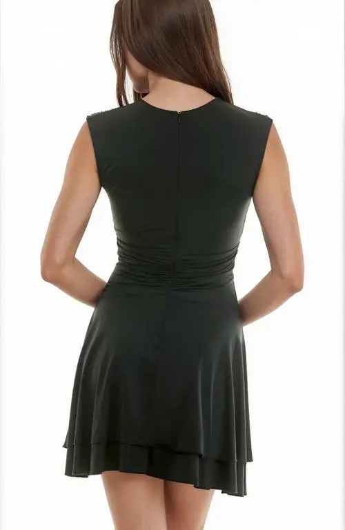 SOCIALITE Ruched Tiered Minidress - Black