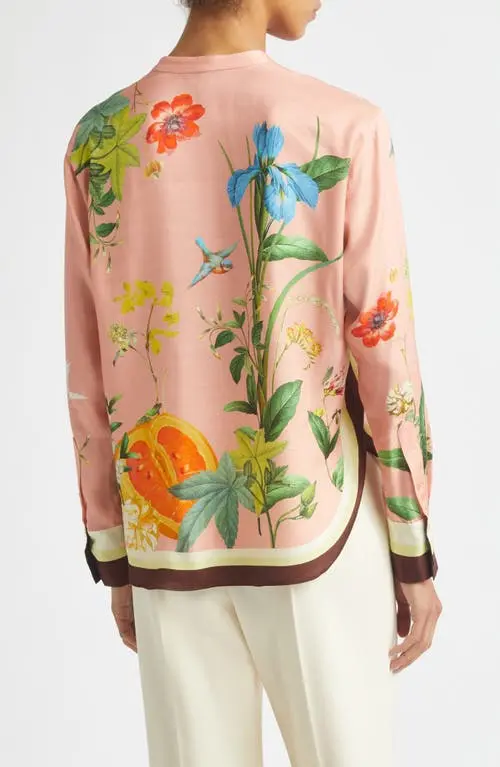 REISS Milos Floral Scarf Print Long Sleeve Top