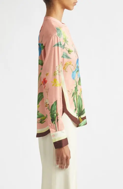 REISS Milos Floral Scarf Print Long Sleeve Top