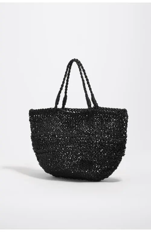 Bimba Y Lola Woven Tote Bag With Leather Detail