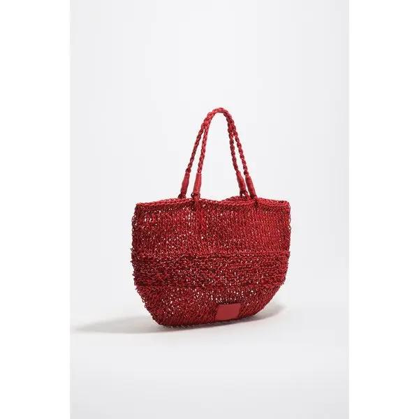 Bimba Y Lola Leather Flat Shoulder Bag - Red