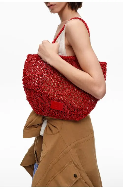 Bimba Y Lola Leather Flat Shoulder Bag - Red