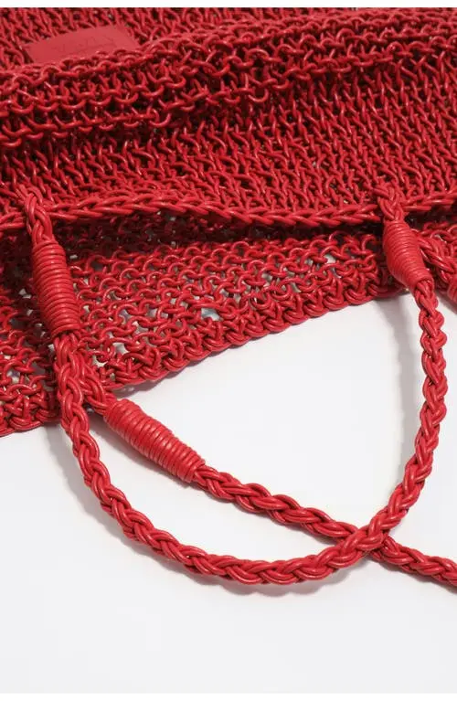 Bimba Y Lola Leather Flat Shoulder Bag - Red