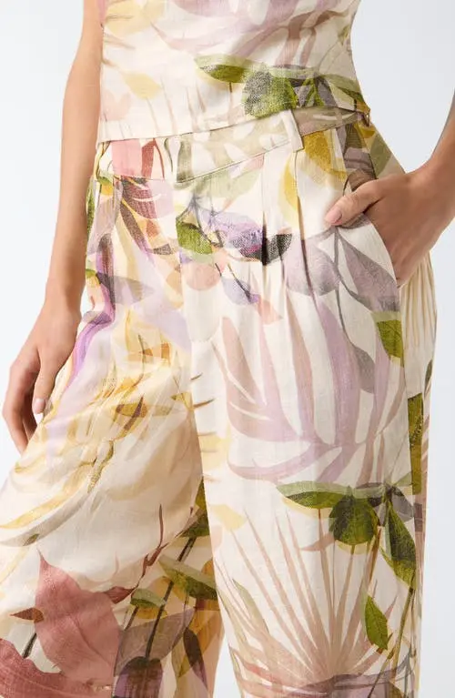 Guess Sulli Botanical Print Linen Blend Trousers