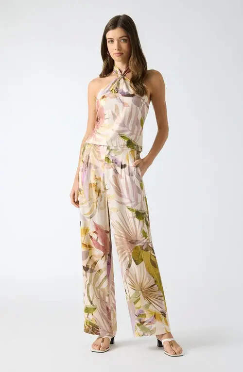 Guess Sulli Botanical Print Linen Blend Trousers
